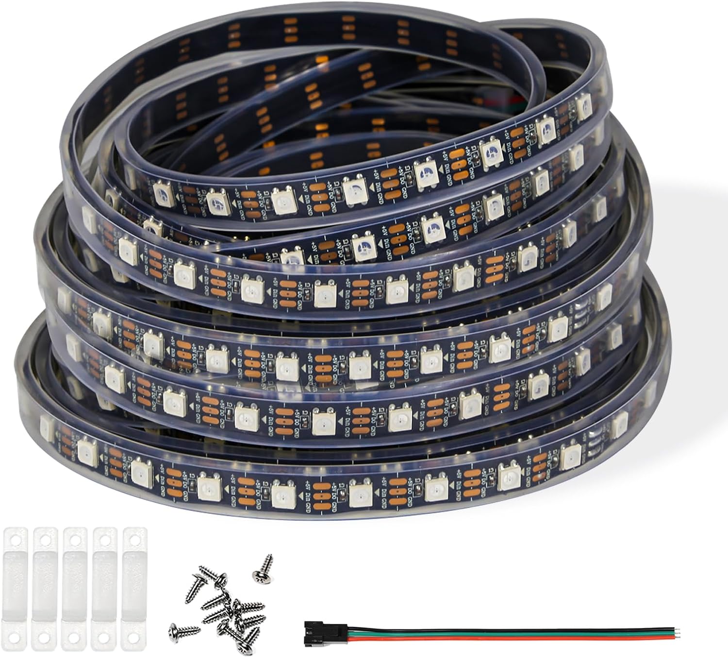 Amazon.com: VISDOLL WS2812B Individually Addressable LED Strip Light 16 ...