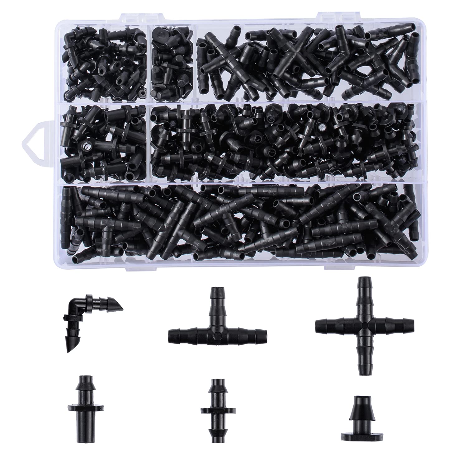 Amazon.com : 280 Pcs Barbed Connectors Irrigation Fittings Kit,Drip ...