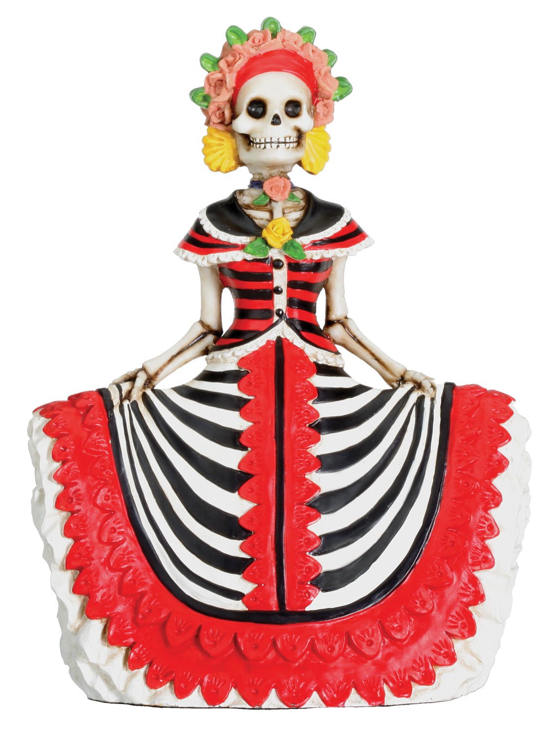Amazon.com: Dod Red Senorita Mexican Traditional Skeleton Sculpture ...