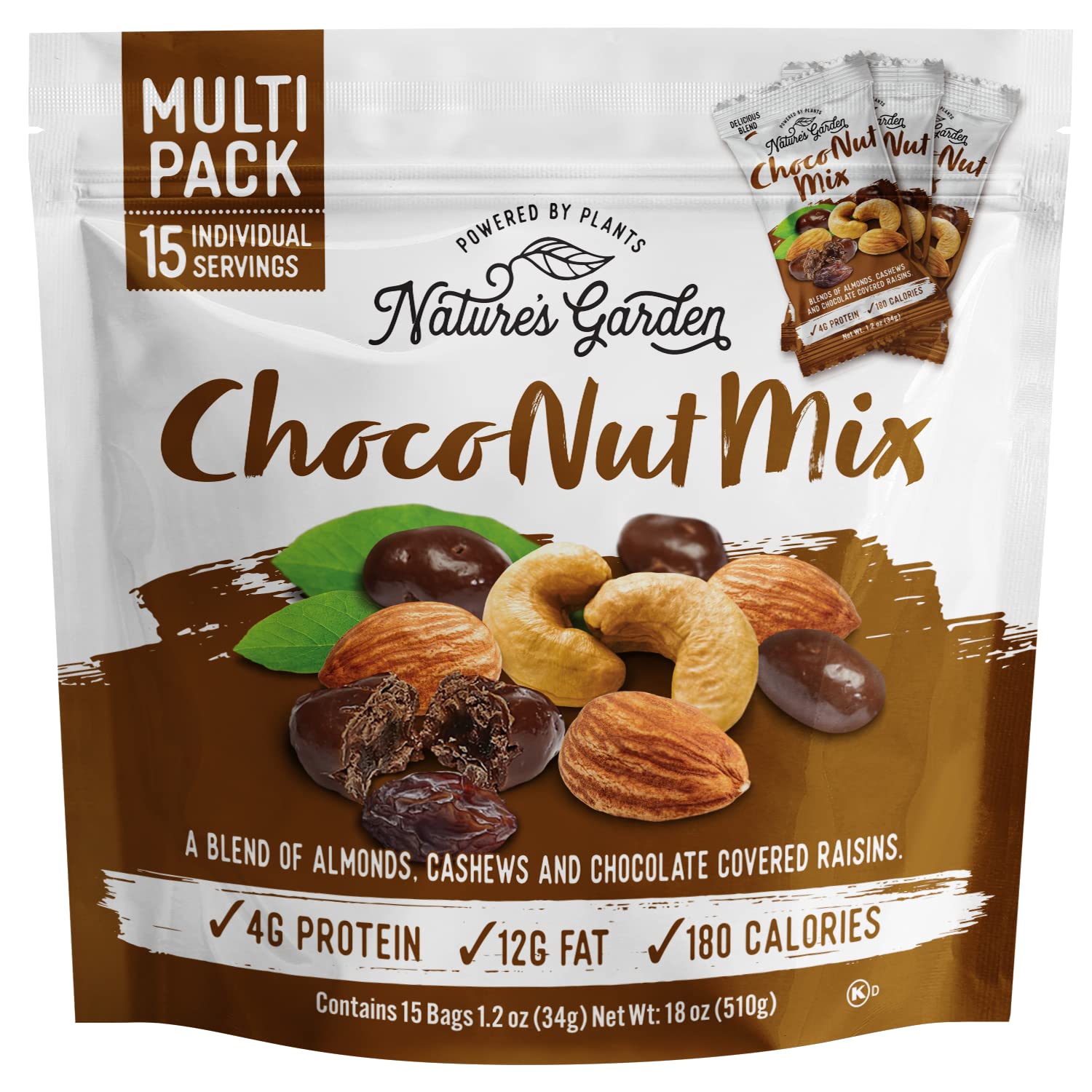 Amazon.com : Nature's Garden Choco Nut Mix, Chocolate Covered Raisins ...