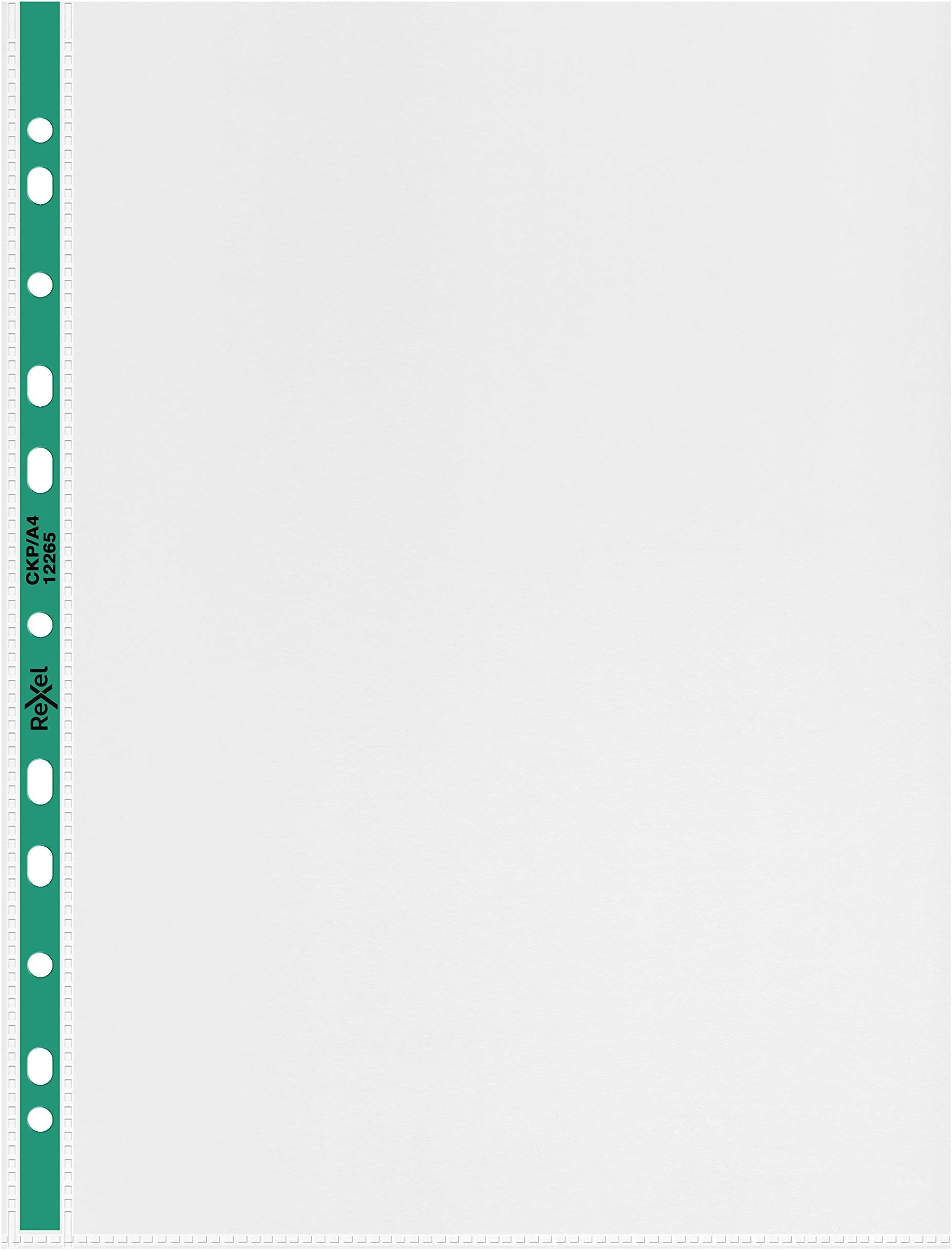 Rexel Copy King A4 Punched Pockets with Green Spine, Glass Clear, Copy ...