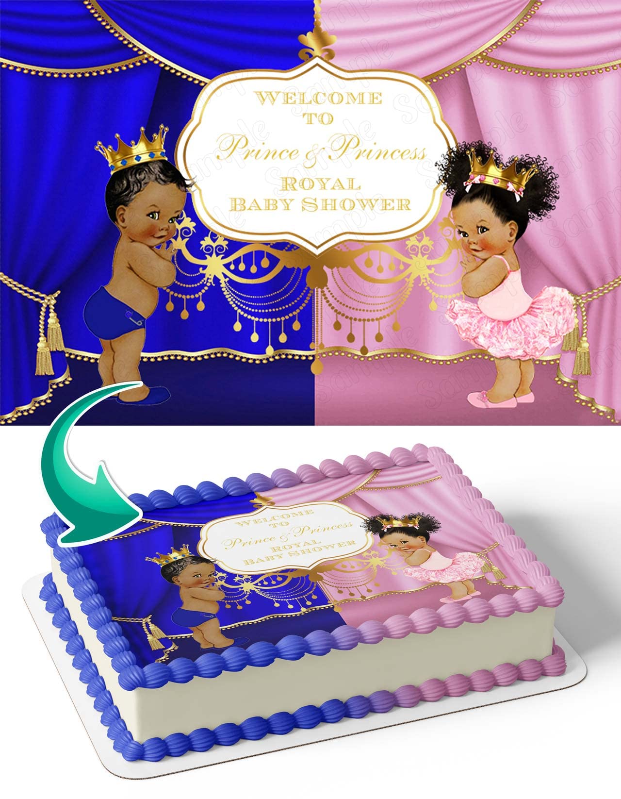 Prince Baby Shower Sheet Cakes