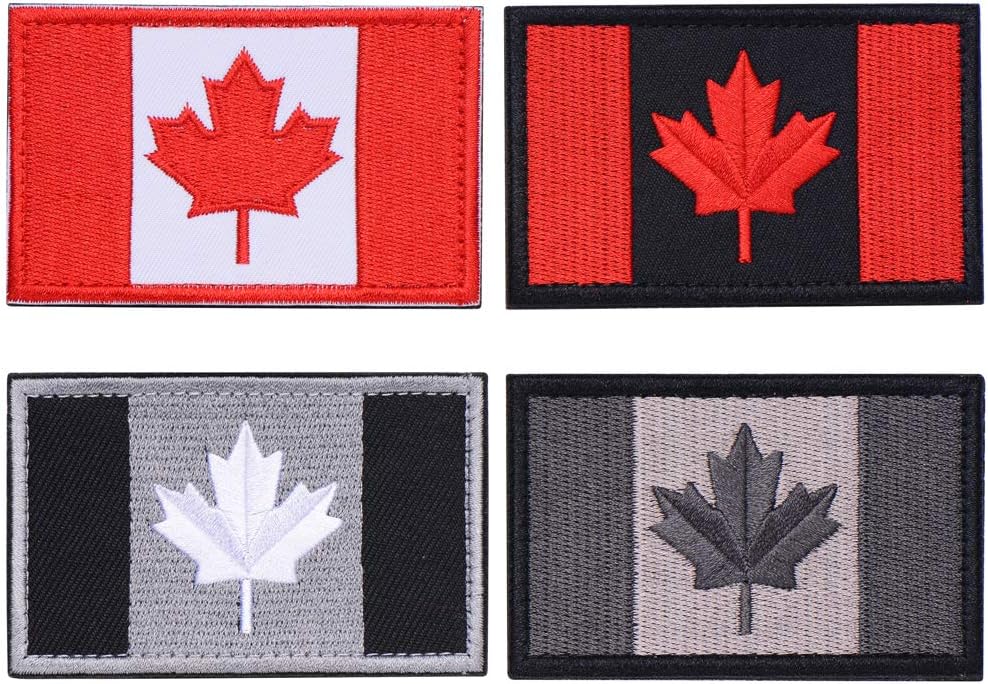 4 Pieces Canada Flag Patches, Tactical Tags Morale National Emblem ...