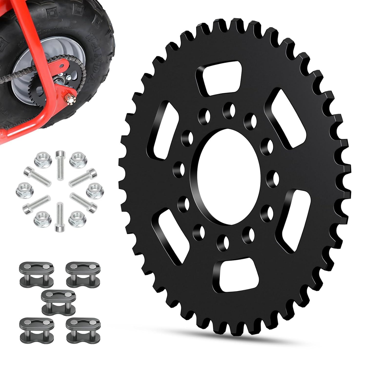 Amazon.com: XIKOBY 35 Chain 40 Tooth Rear Sprocket for Mini Bike ...