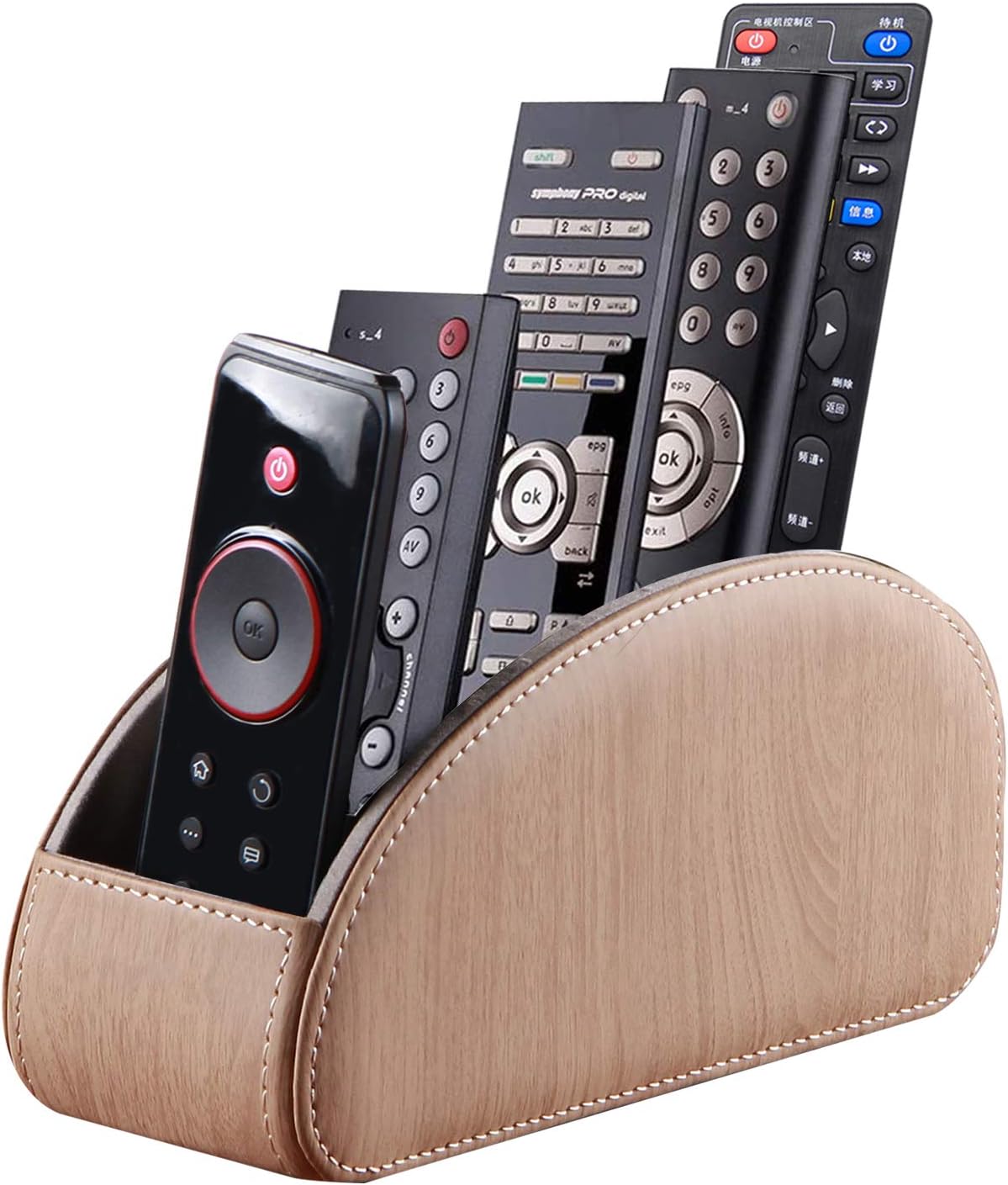 Amazon.com: CeqCin /N Remote Control Holder with 5 Compartments - PU ...