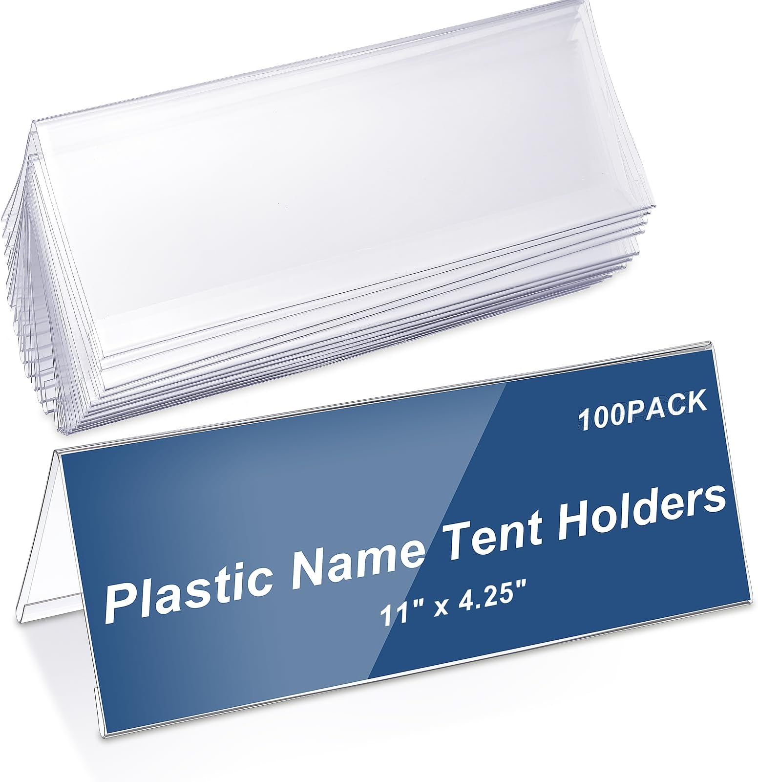 Amazon.com: Vicenpal 100 Pieces Clear Plastic Name Tent Holders 11" x 4 ...