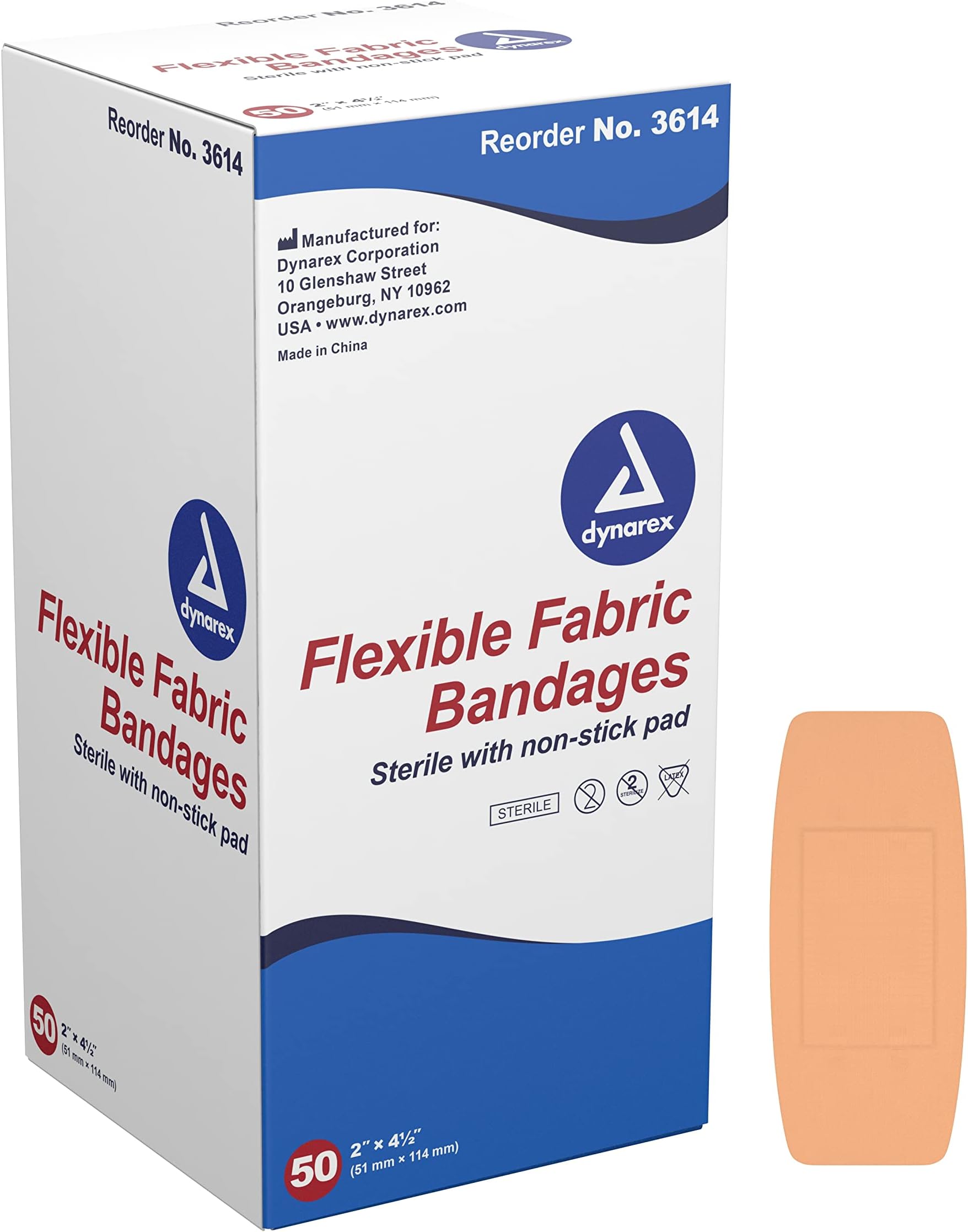 Amazon.com: Flex-Band® Sterile Fabric Adhesive Bandage 2" x 3" Patch ...