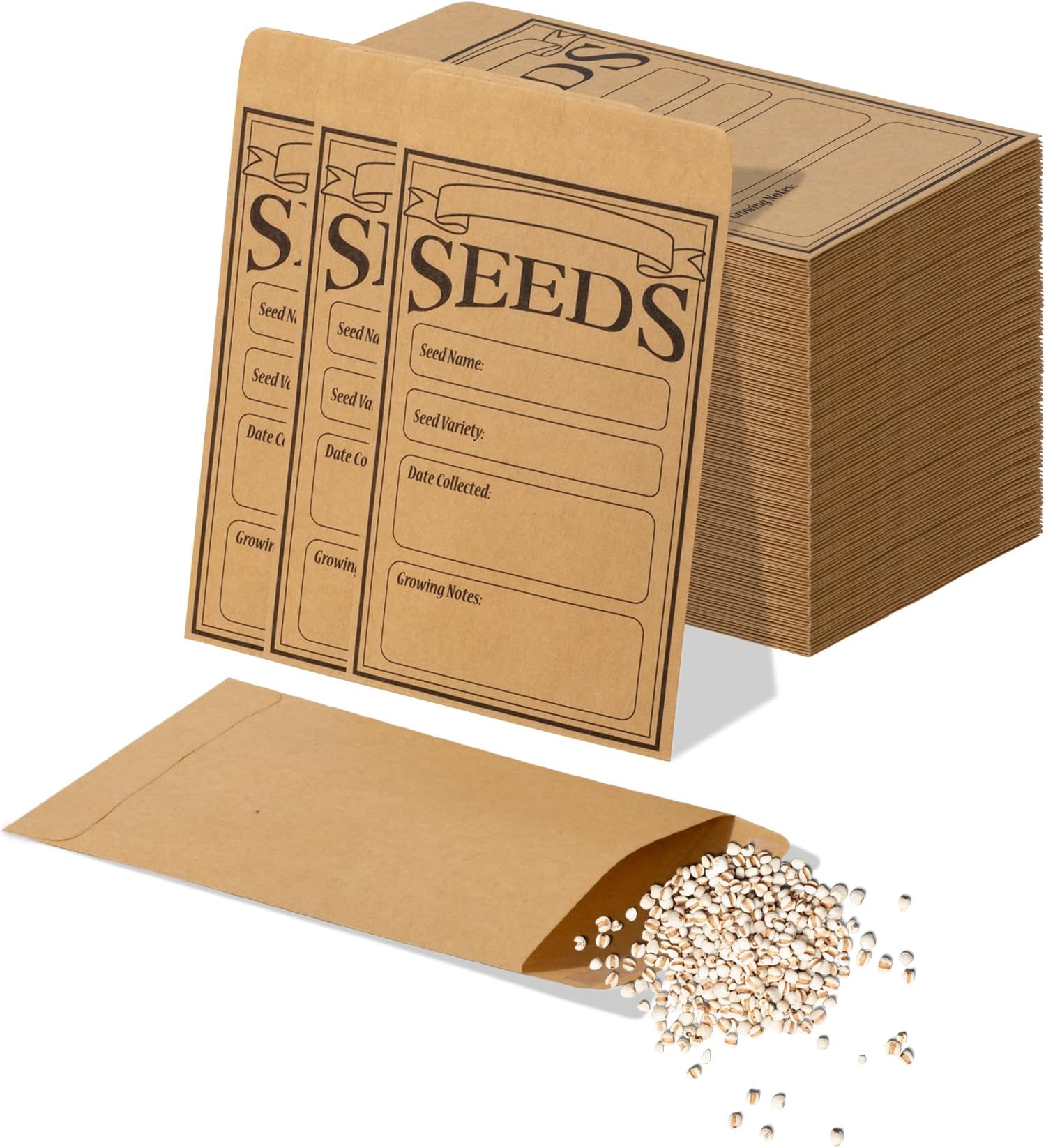 Amazon.com : Soligt Self-Sealing, Printable Seed Packet Envelopes - 100 ...