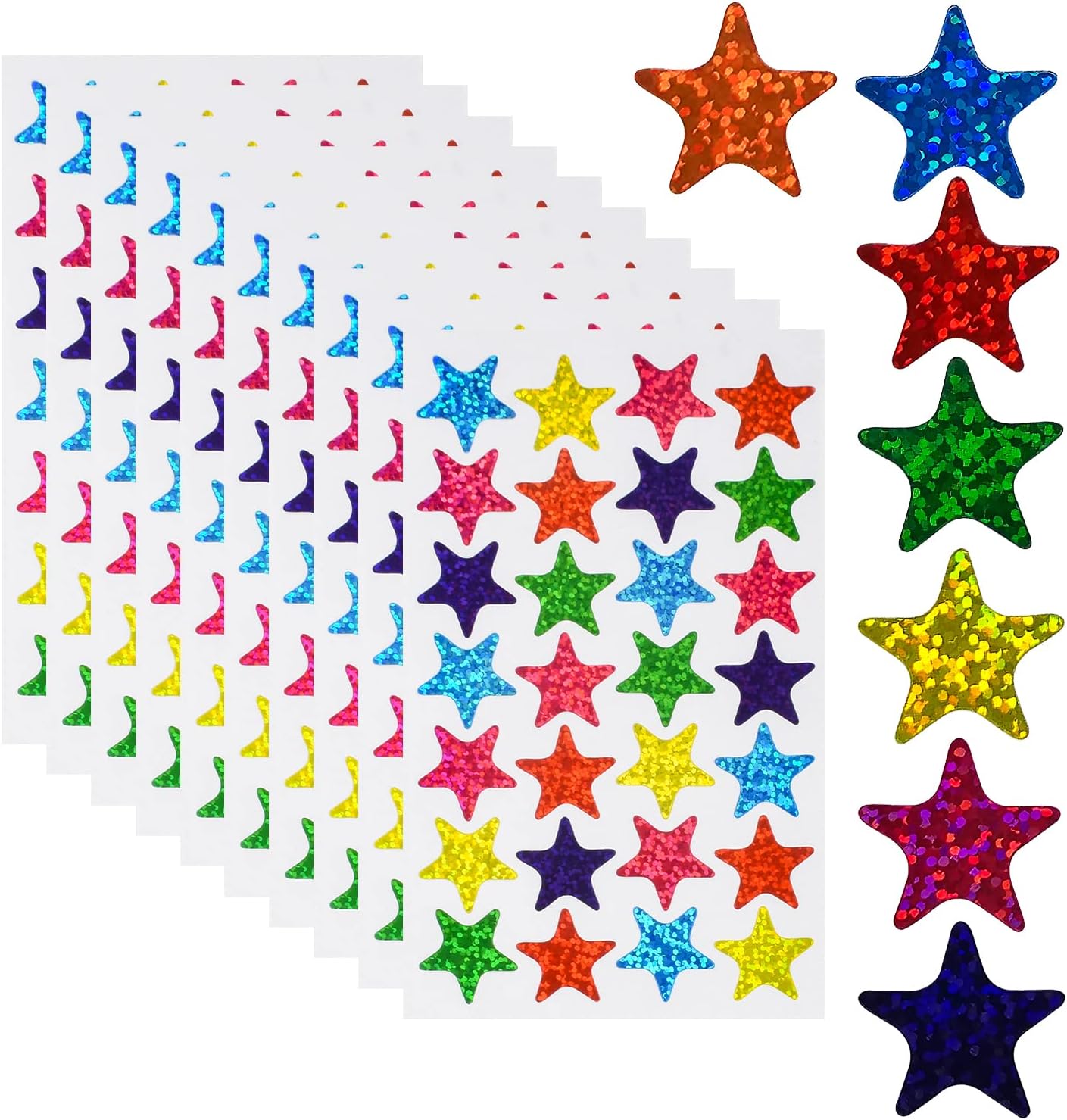 Amazon.com: 560 Pcs Star Stickers Holographic Small Foil Star Stickers ...