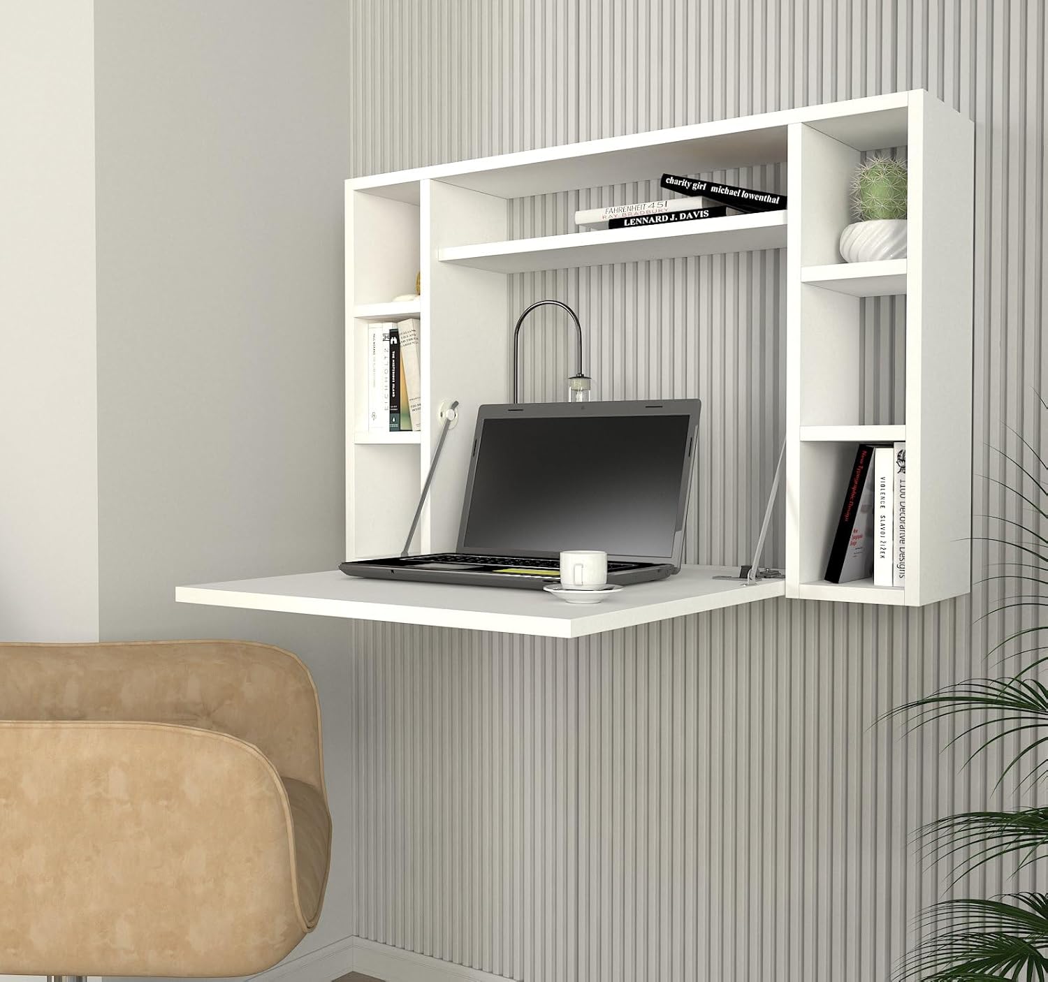 Amazon.com: DORPEK Airdesk Wall Mounted Study Desk White Floating ...