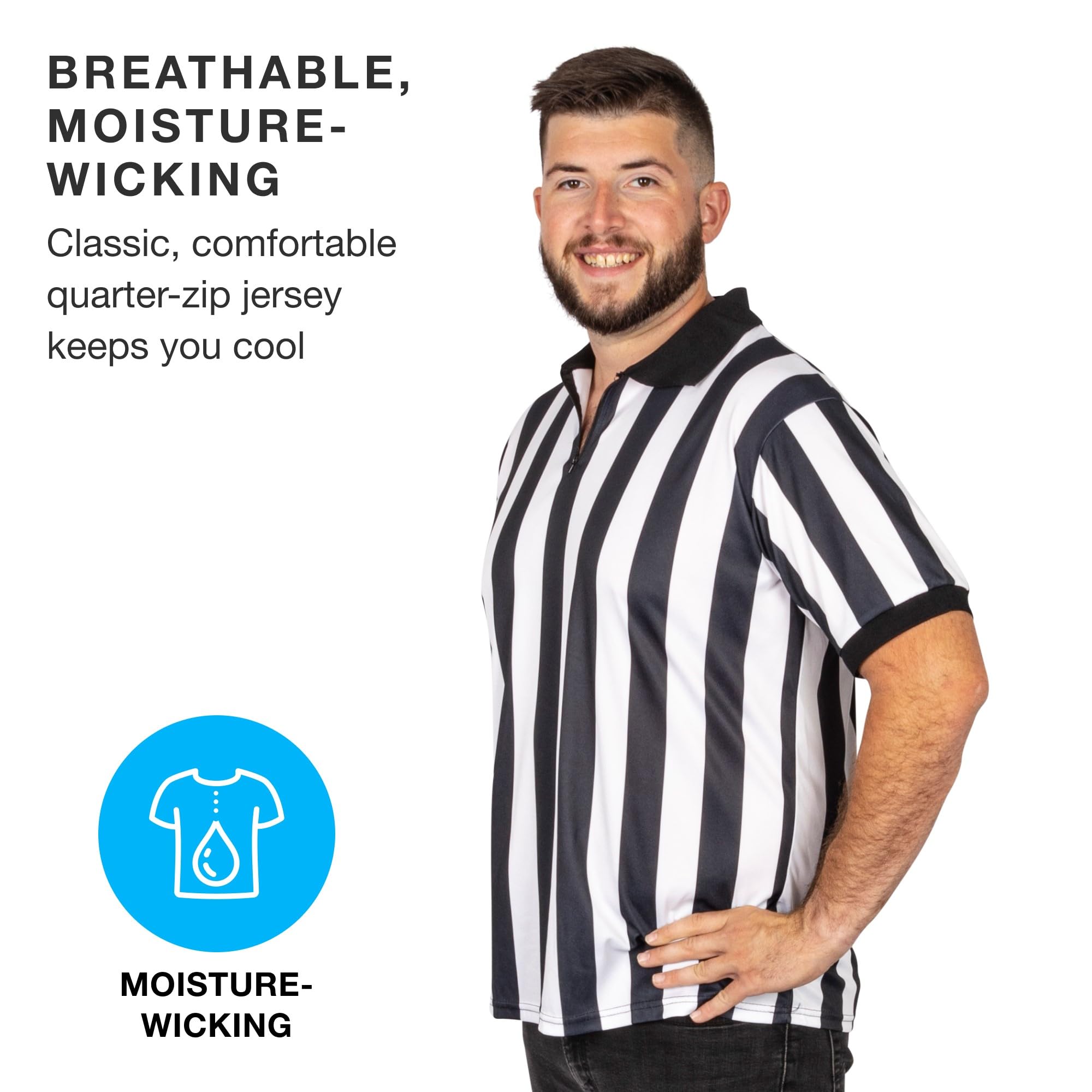 Snapklik.com : Crown Sport Goods Mens Official Black & White Striped ...