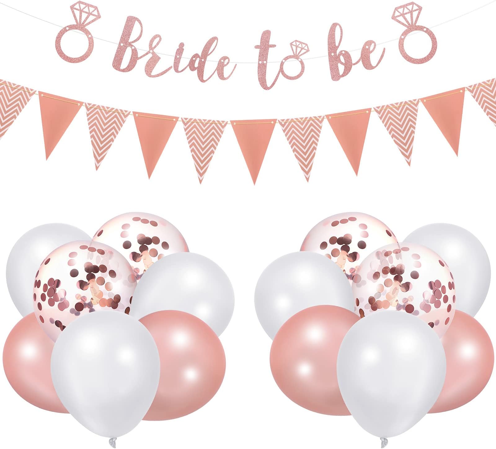 16Pcs Hen Party Decoration Set - Bride To Be Letter Banner, Triangular ...