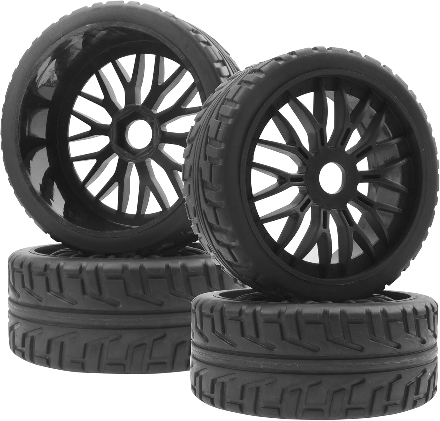 Amazon.com: ShareGoo 1/8 RC Buggy Tires and 17mm Hex Wheels Rim OD ...