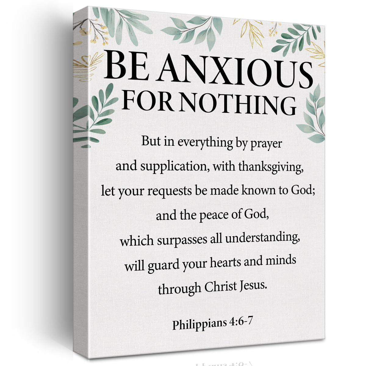 Amazon.com: Positive Bible Verse Wall Art Decor Christian Be Anxious ...