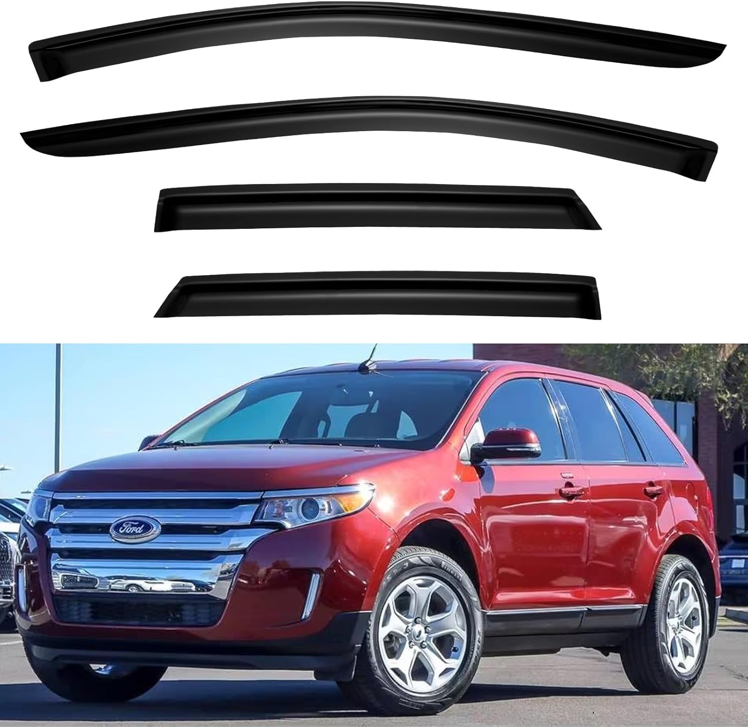 Amazon.com: Window Rain Guards Shield for 2007-2014 Ford Edge, Window ...