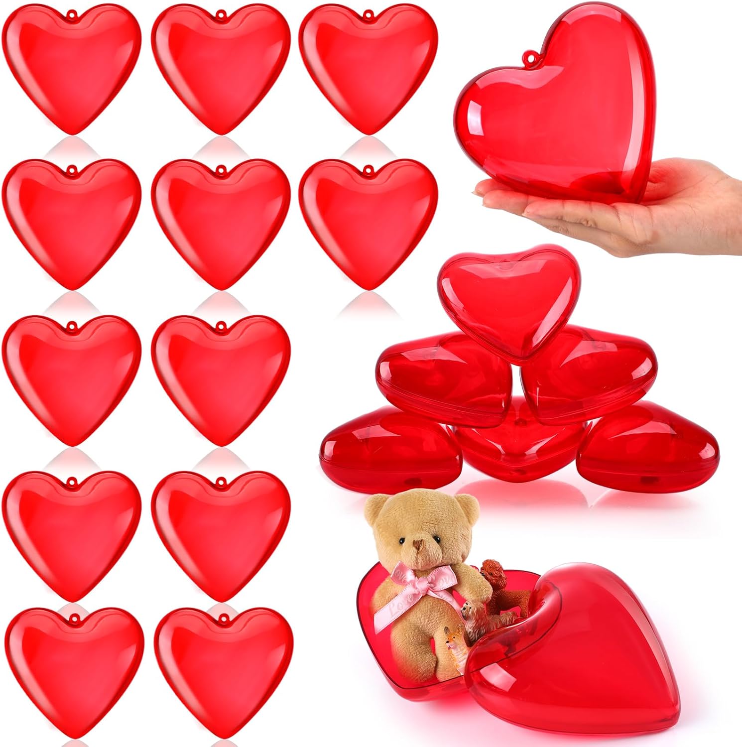 Amazon.com: Lallisa 12 Pack 4.7inch Large Valentine Hearts Filled Candy ...