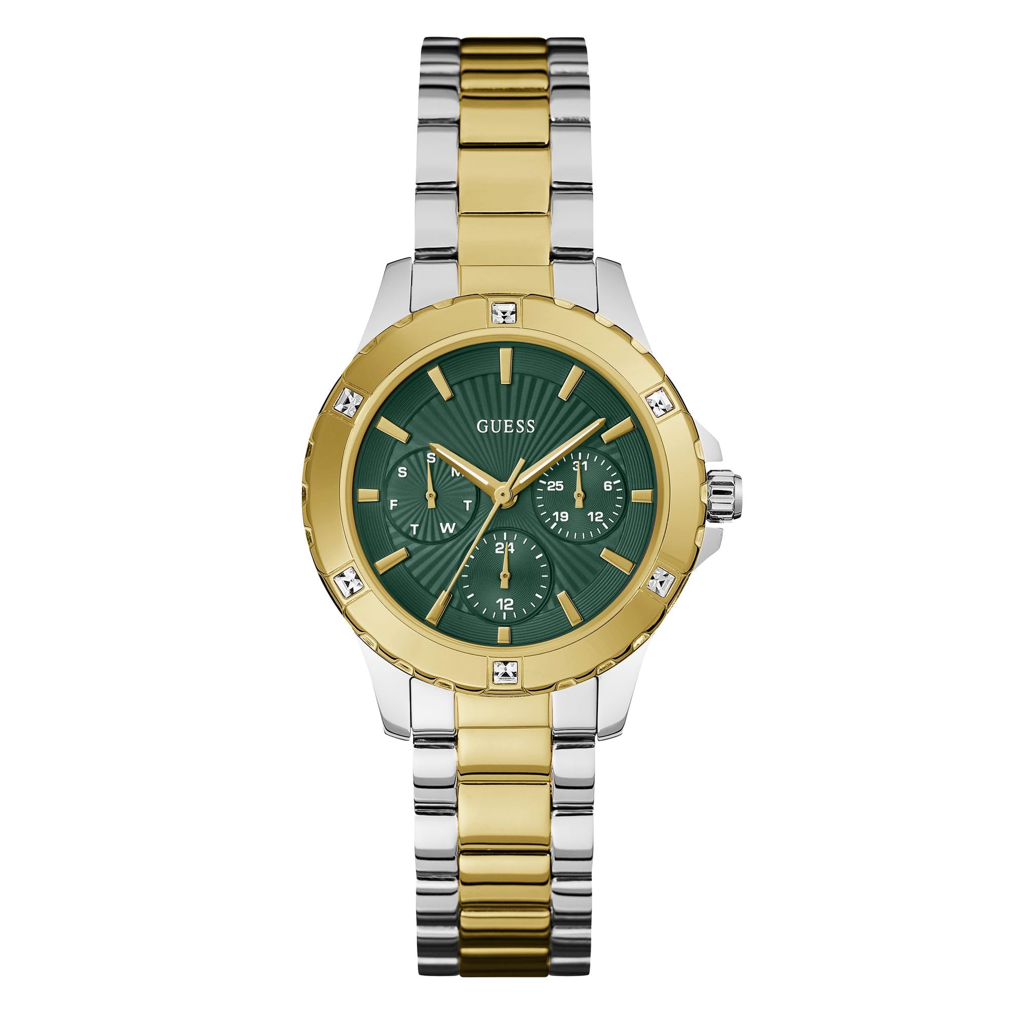 GUESS Analog Green Dial Women's Stainless Steel Watch-GW0723L1 : Amazon ...