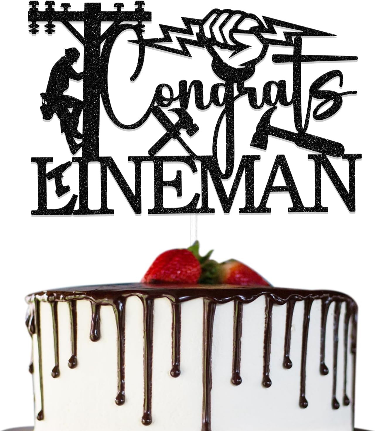 Amazon.com: Congrats Lineman Cake Topper Congrats Electrician Class of ...