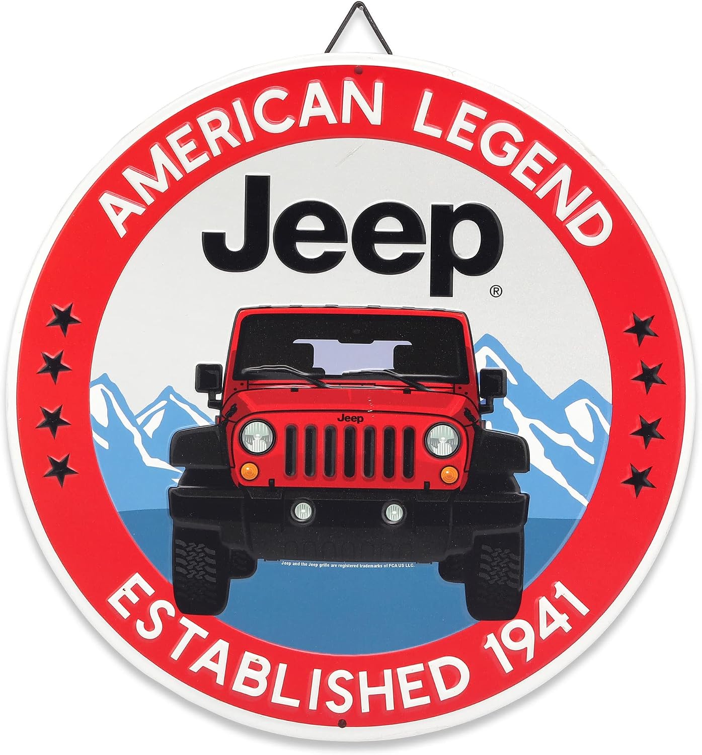 Amazon.com: Jeep Metal Wall Art - Jeep American Legend Round Metal Sign ...