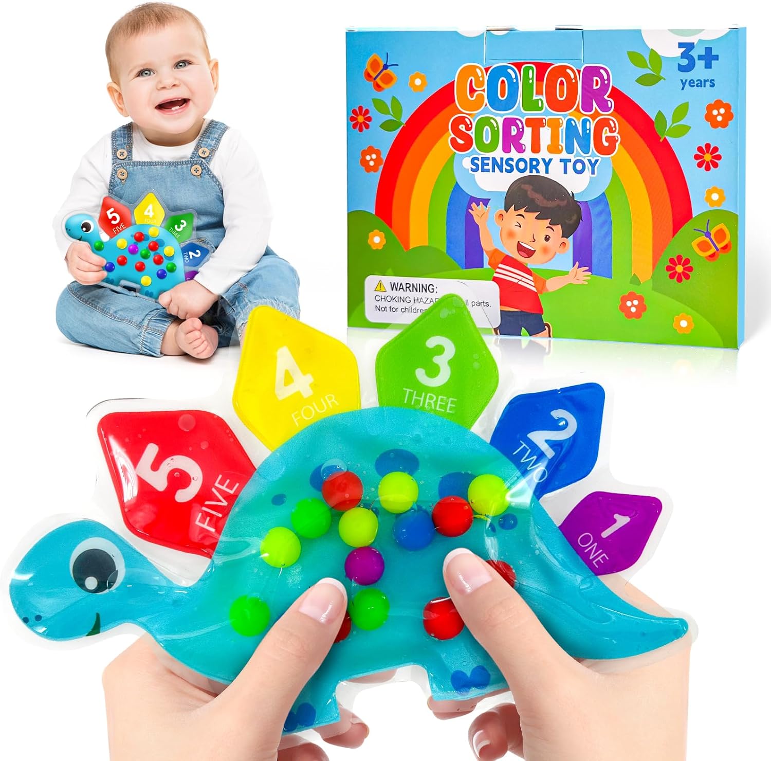 Amazon.com: Dinosaur Color Sorting Sensory Toy for Toddler, Preschool ...