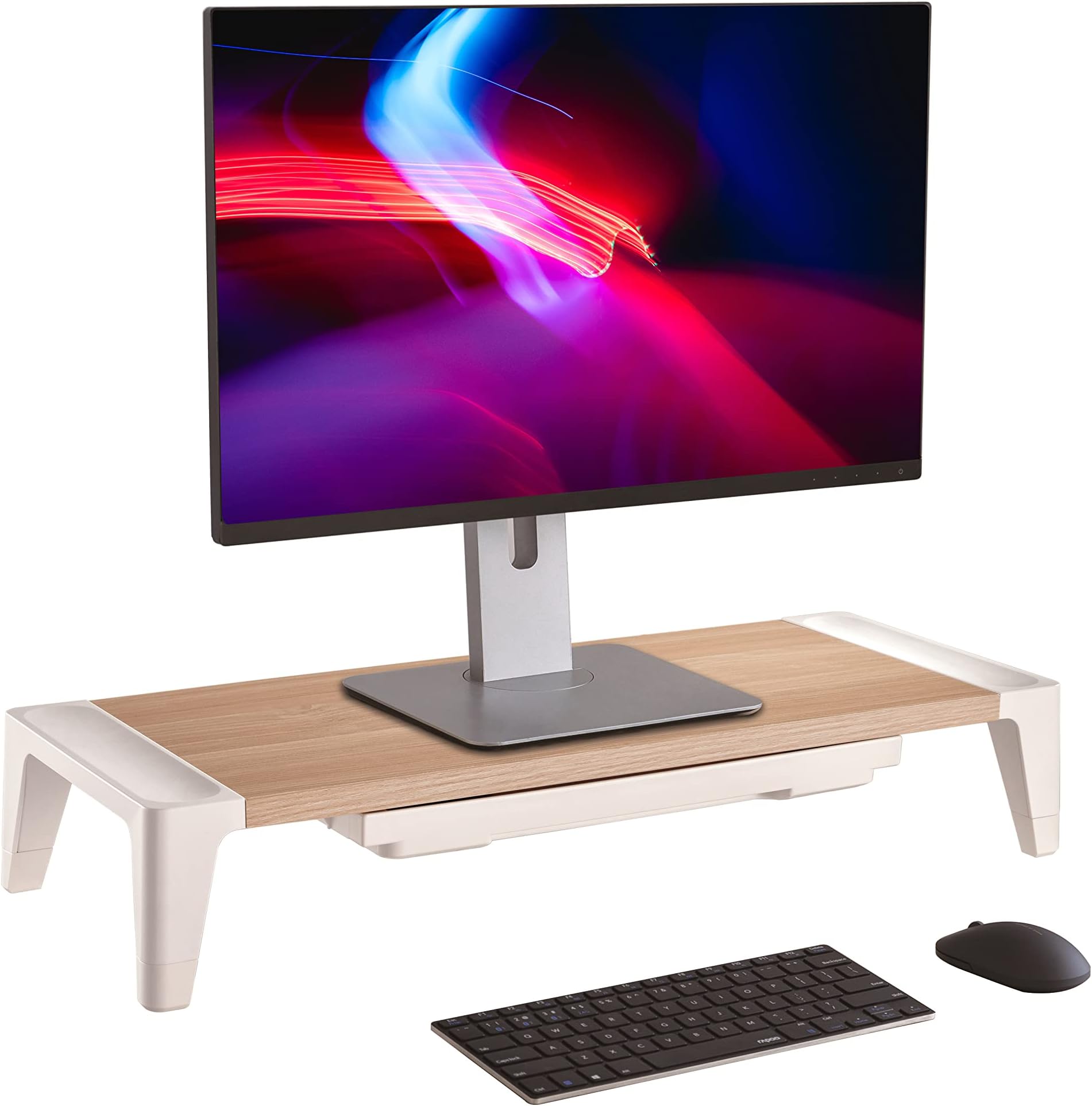 Ttap Oak Wood Monitor Stand / TV Desk Stand / PC Monitor Riser / Desk ...