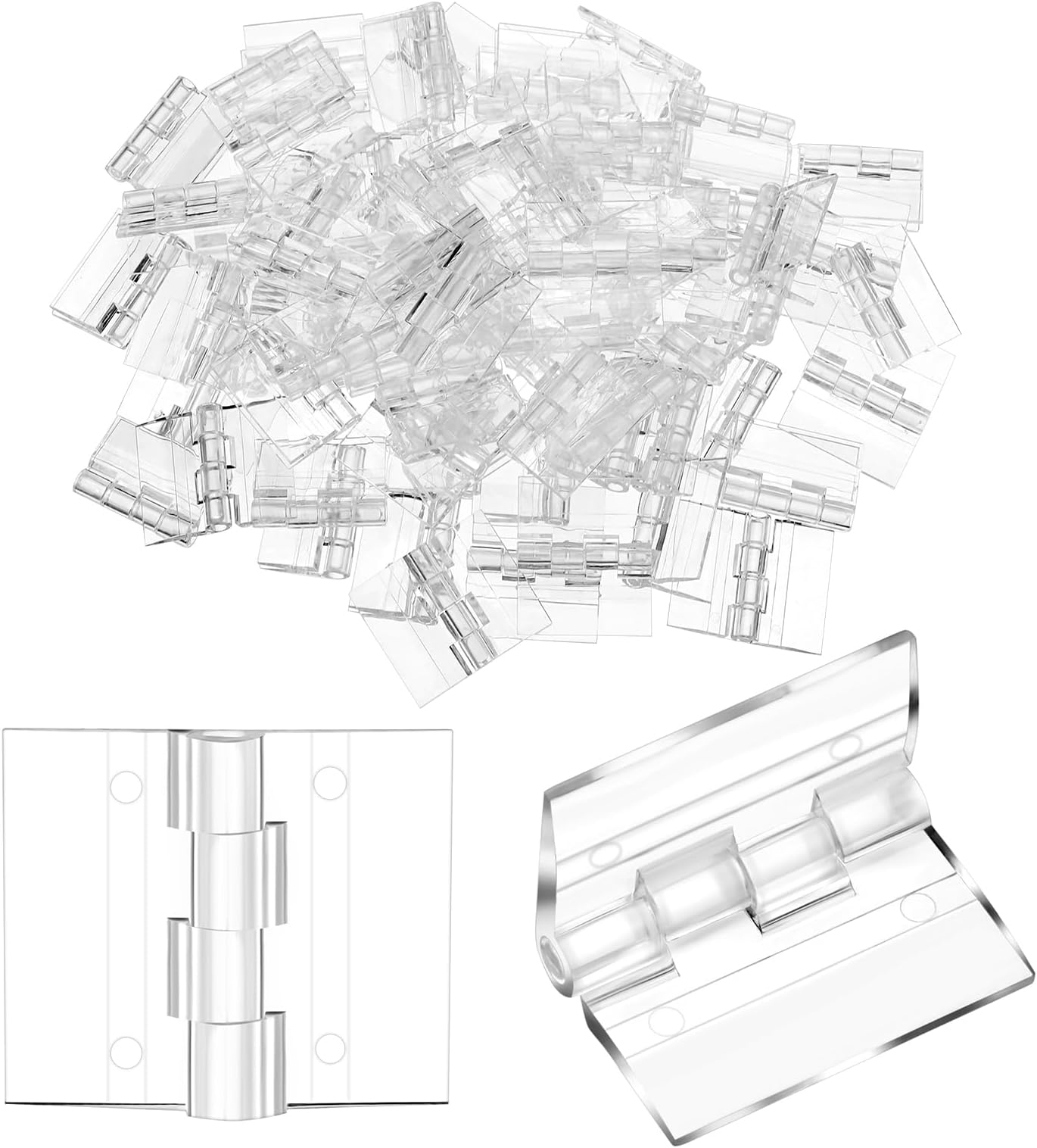 80 PCS Plastic Hinges, Collapsible Mini Hinges for Crafts, Clear Small ...