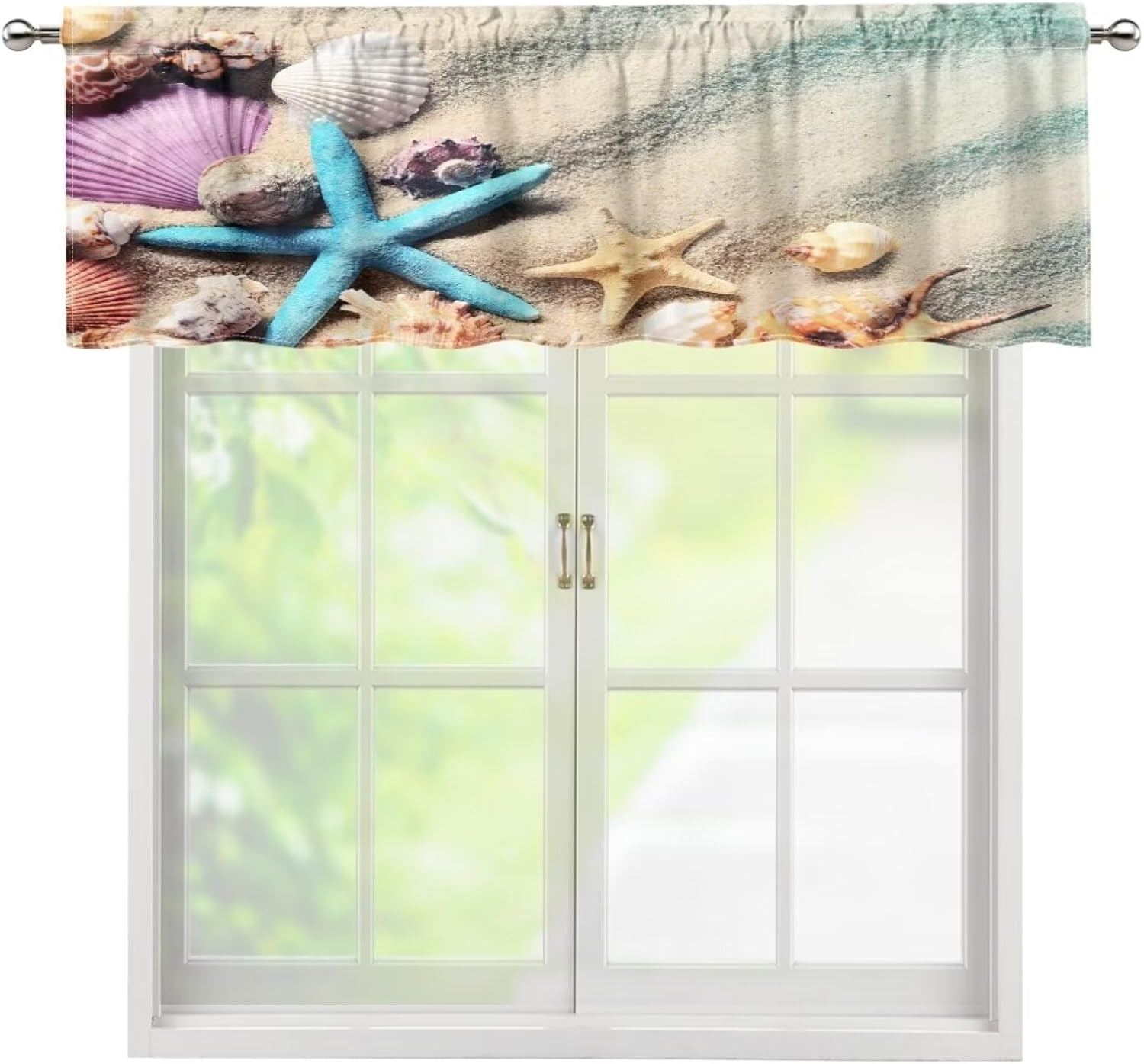 Amazon.com: Starfish Shell Valance Curtain for Window, Leisure Sunshine ...