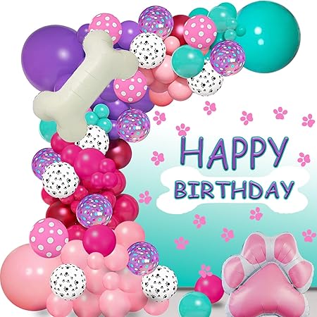 Amazon.com: Dog Balloons Garland Arch Kit with Dog Bone Print Foil ...