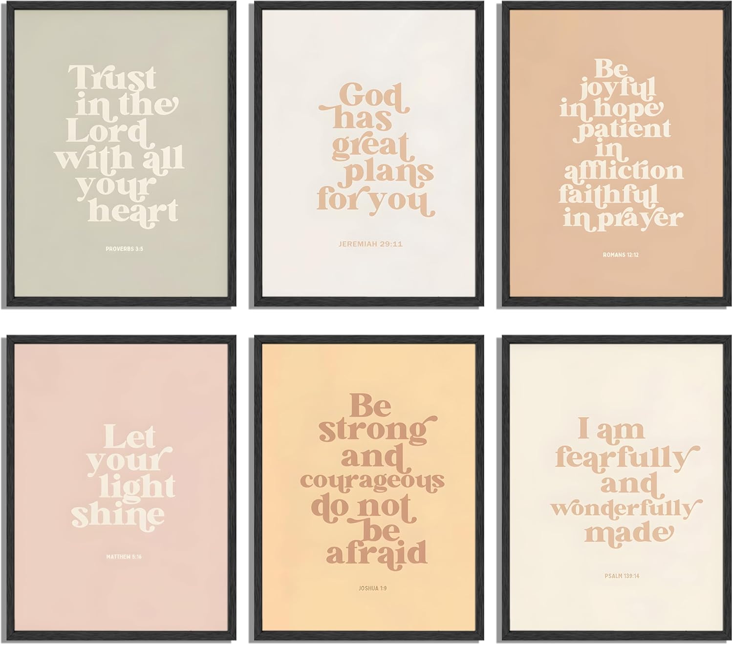 Amazon.com: 6pcs Children's Bible Verse Wall Art Christian Education ...