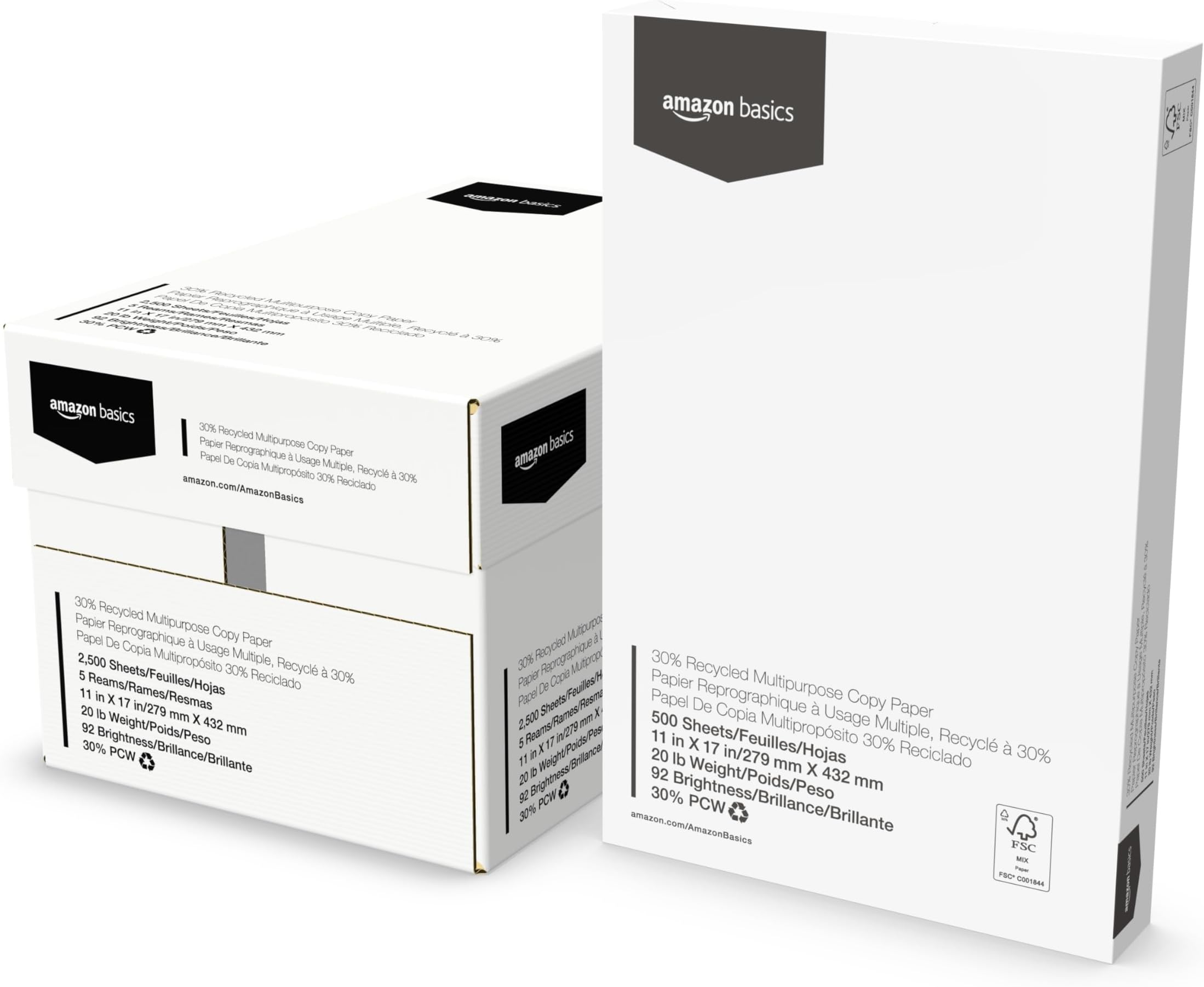 Amazon.com : Amazon Basics 30% Recycled Multipurpose Copy Printer Paper ...