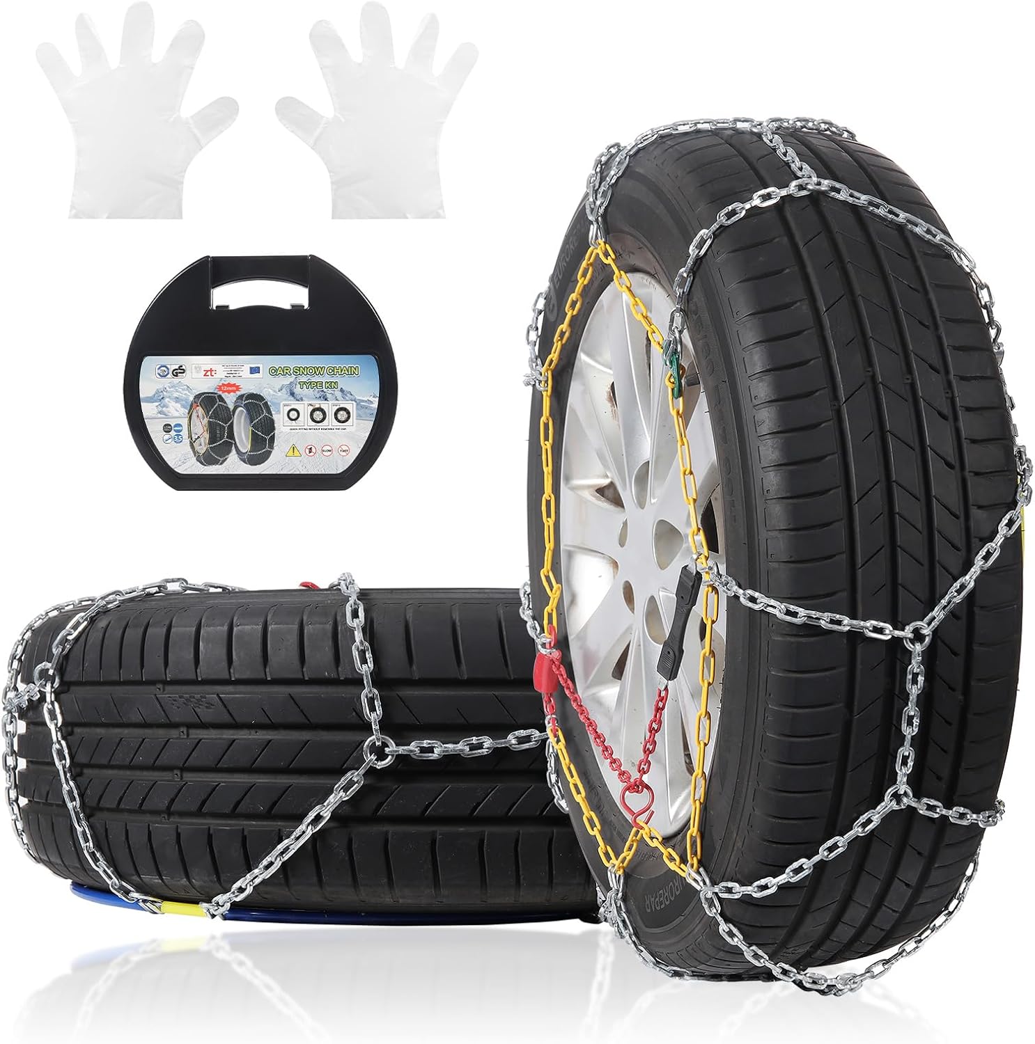 Amazon.com: Snow Chains for Car SUV Pickup Trucks, Set of 2 Universal ...