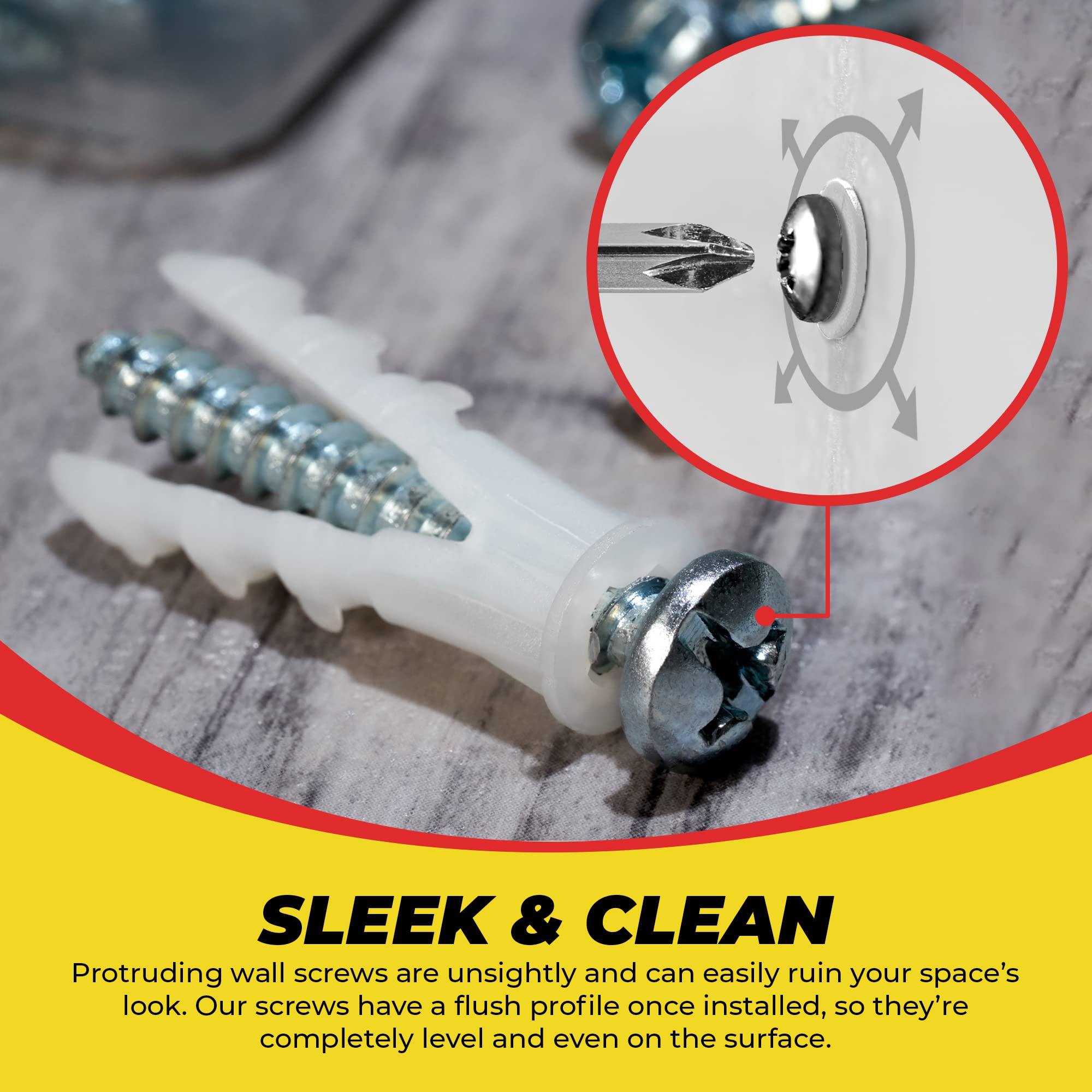 Snapklik.com : Qualihome Ribbed Plastic Drywall Anchor Kit - Wall ...