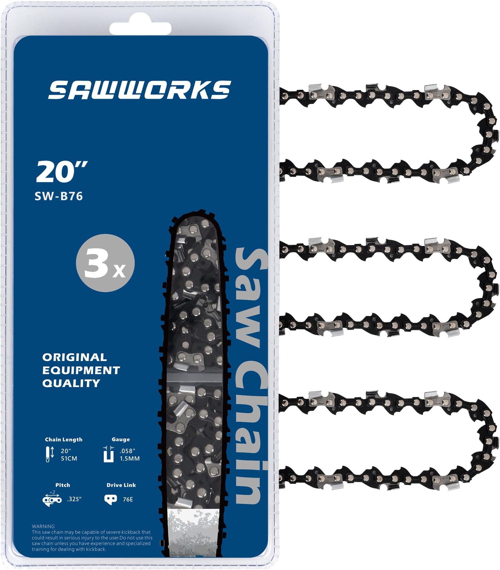 Amazon.com: Oregon 21BPX076G 76 Drive Link Micro Chisel Chain, 0.325 ...