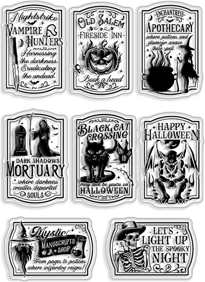 Amazon.com: Happy Halloween Witch Monster Joker Seal Pattern Clear ...