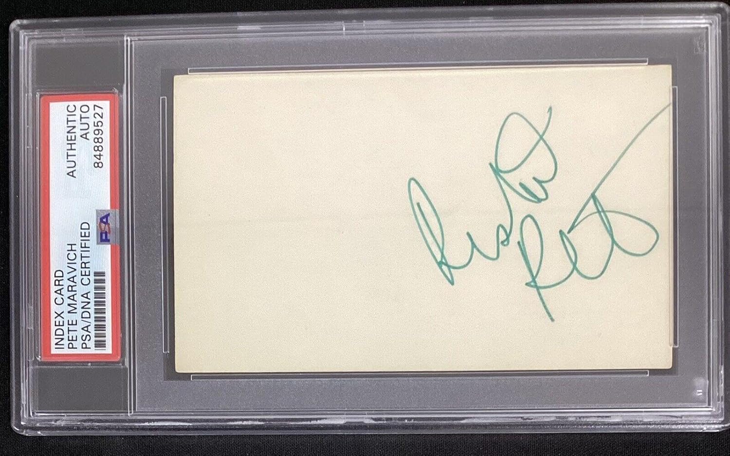 Pete Maravich Signed Index Card Basketball HOF Pistol Pete Autograph ...