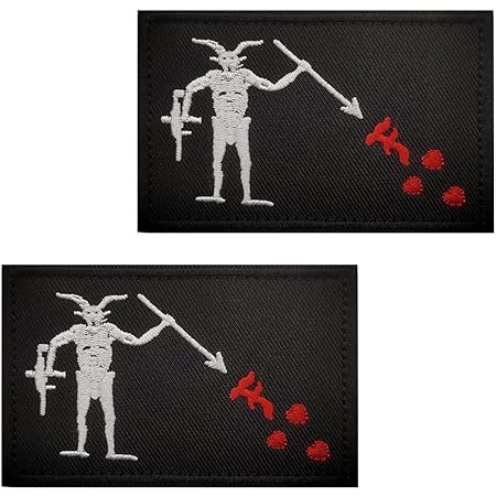 Amazon.com: Blackbeard Flag Embroidered Patch Pirate Edward Teach Flags ...