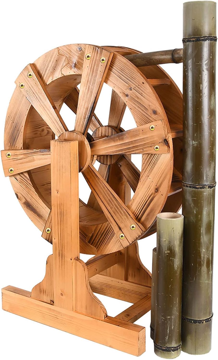 Amazon.com: Wood Water Wheel Fountain Feng Shui Wheels Yard Decorative ...