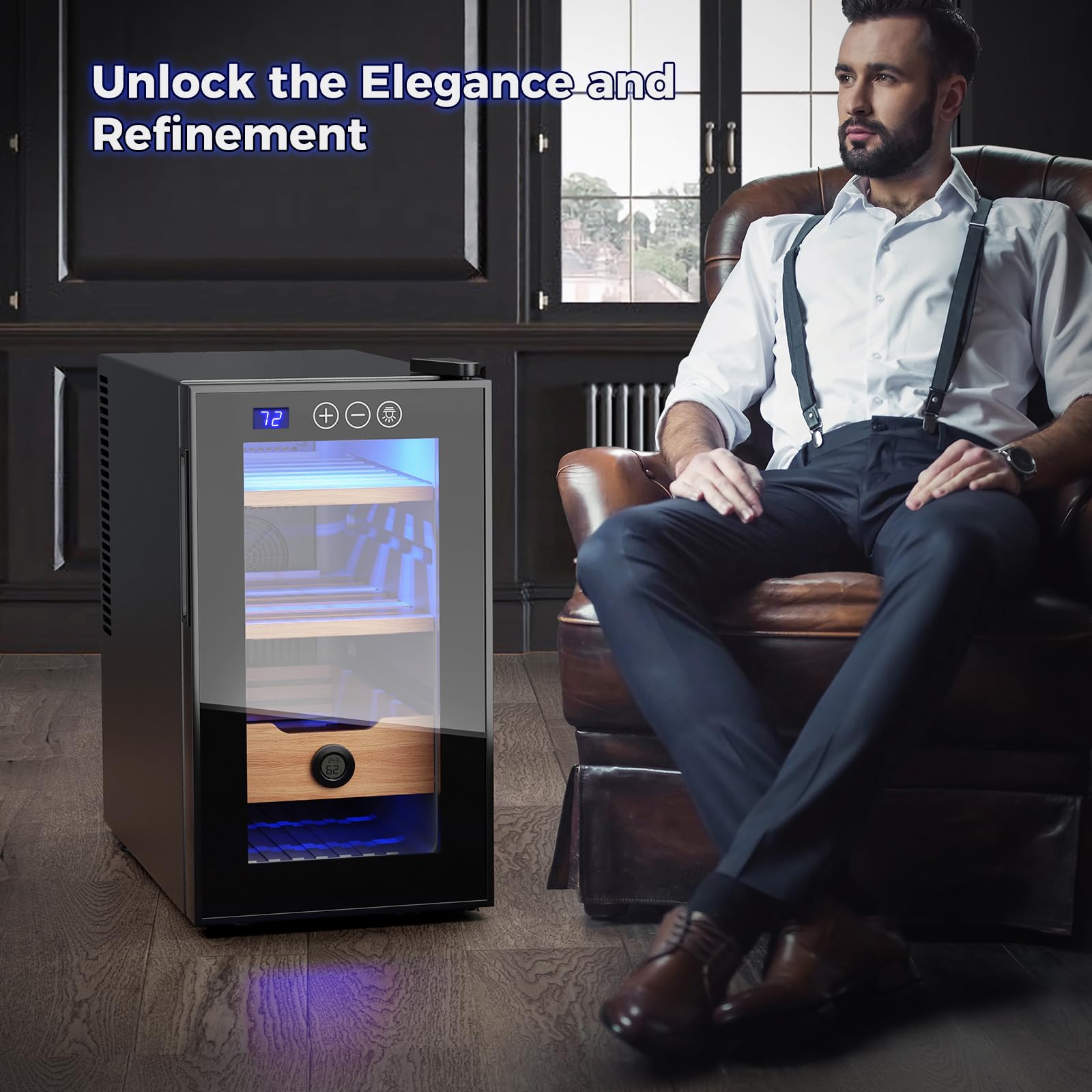 BESRTWE 46L Electric Cooler Cabinet 230-280 Counts Capacity 54-74?äë ...