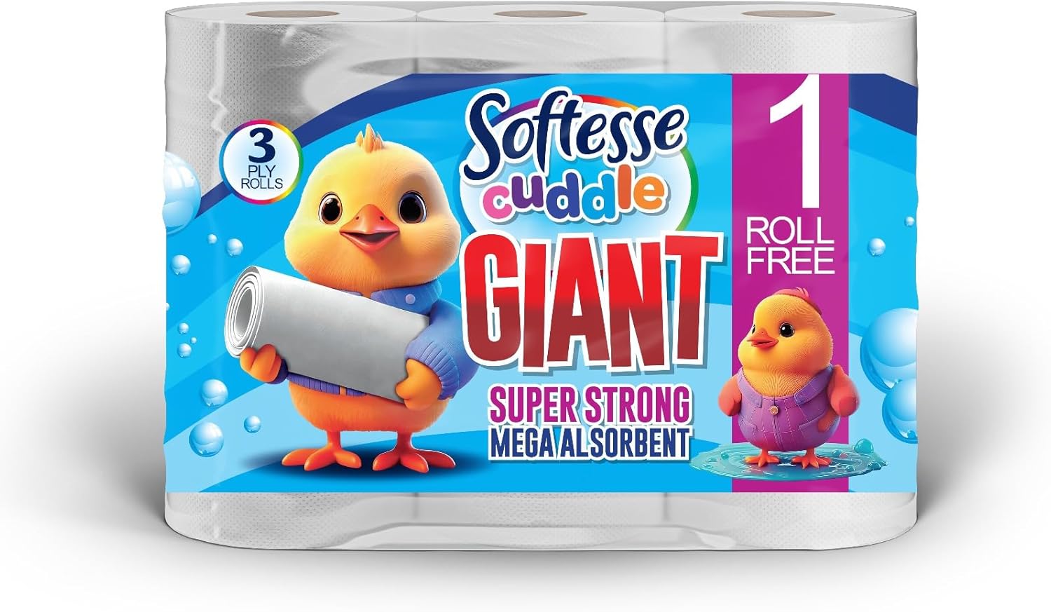 Softesse Cuddle 18x Kitchen Roll Giant Tissue Paper Towels 3 Ply Sheet ...