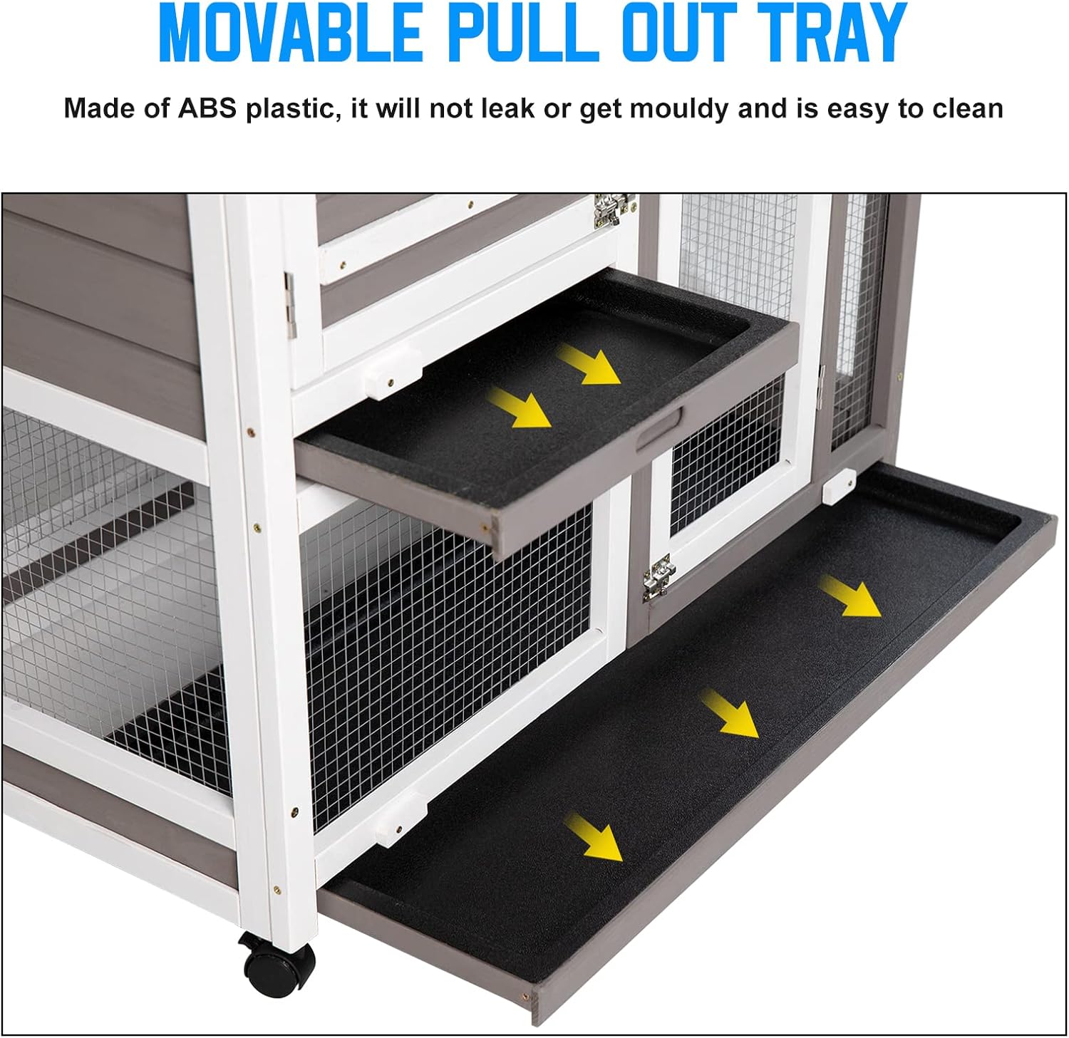 Buy Petscosset Rabbit Hutch Indoor Bunny Cage Outdoor Two Story Wooden ...