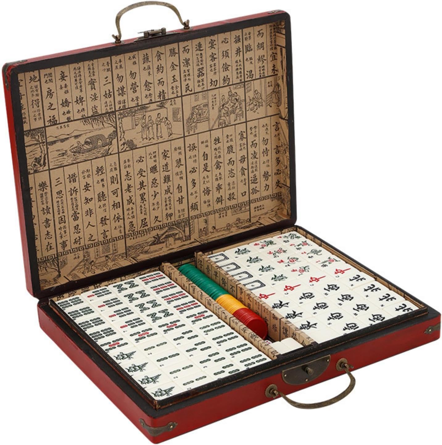 Amazon.com: HaicOm Classic Mahjong Set - Authentic Chinese Style Tiles ...