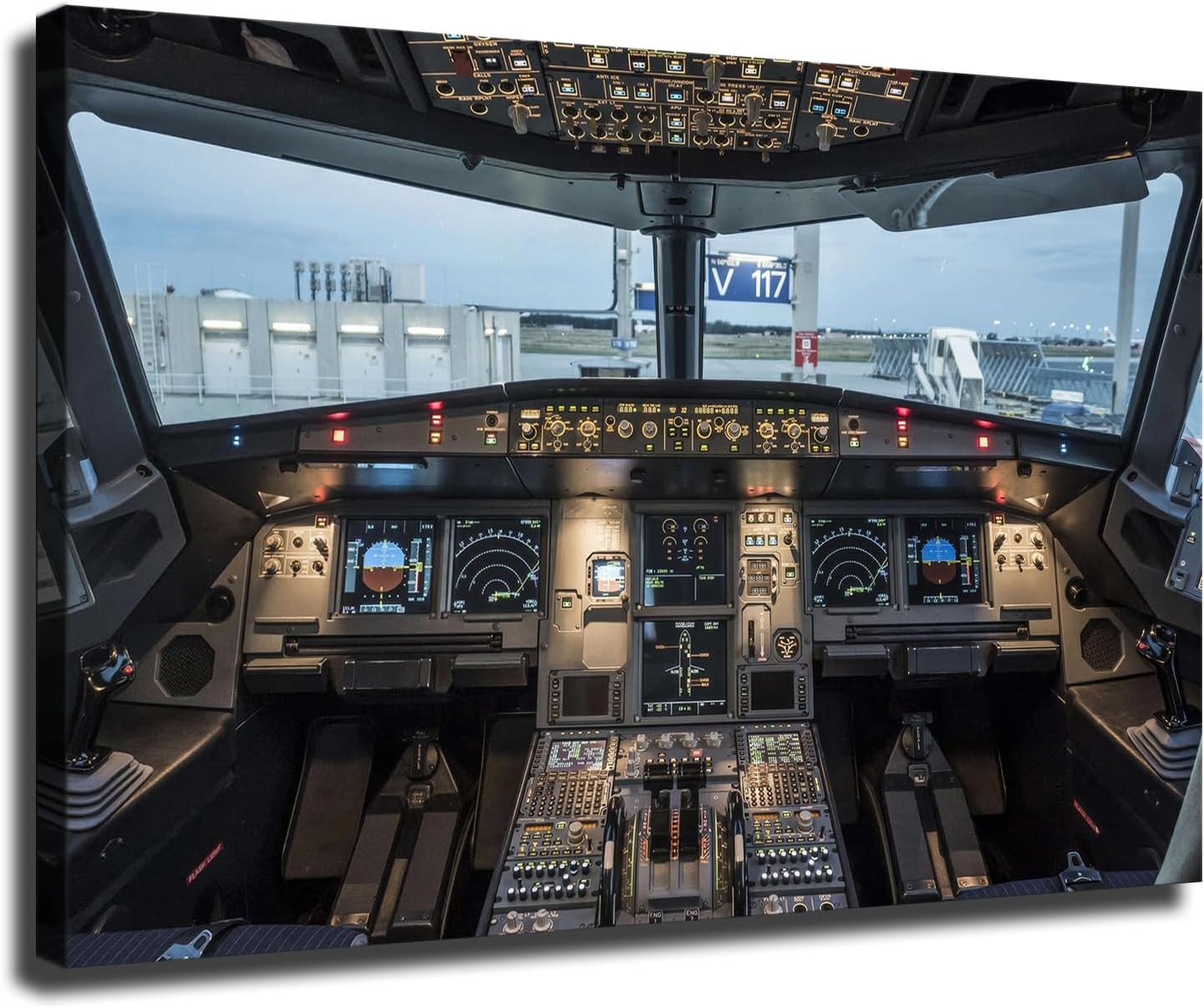 Amazon.com: Airbus A320 Cockpit Aesthetics Poster HD Canvas Printing ...