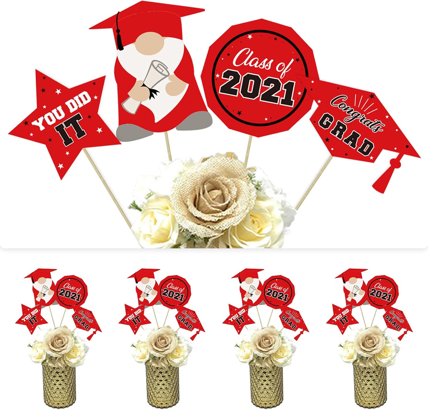 Amazon.com: Dazonge 2021 Graduation Decorations Red and Black ...