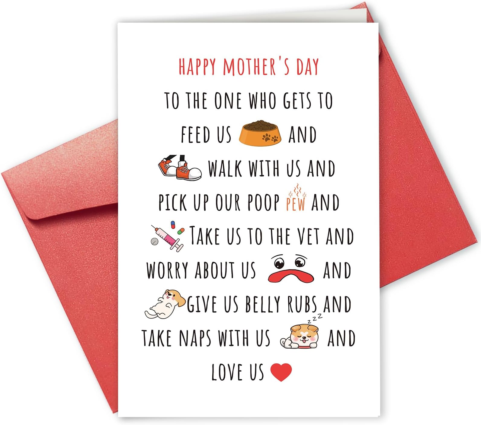 Amazon.com : Funny Mother’s Day Card from Dog, Humorous Mothers Day ...