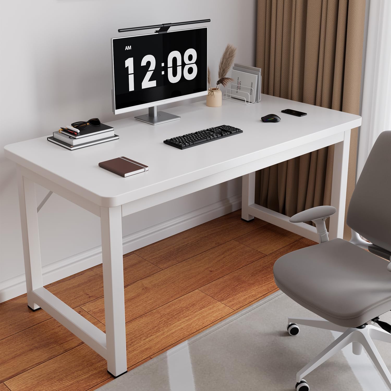 Amazon | Simpolu パソコンデスク 幅120×奥行60cm デスク pcデスク シンプル ワークデスク 机 簡易デスク 木製 ...