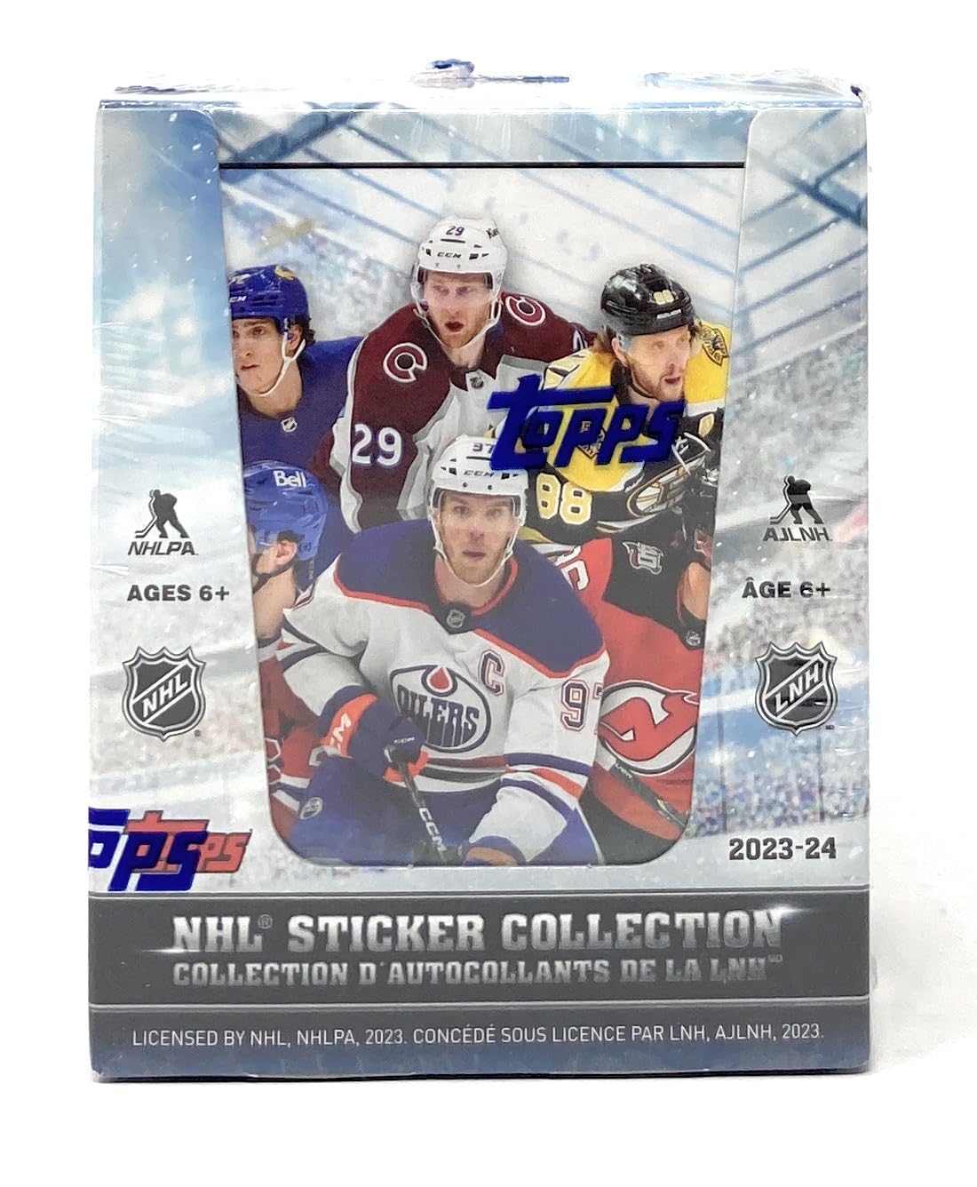 Topps 2023-24 NHL Hockey Sticker Collection Box (50 Packs, 5 Stickers ...