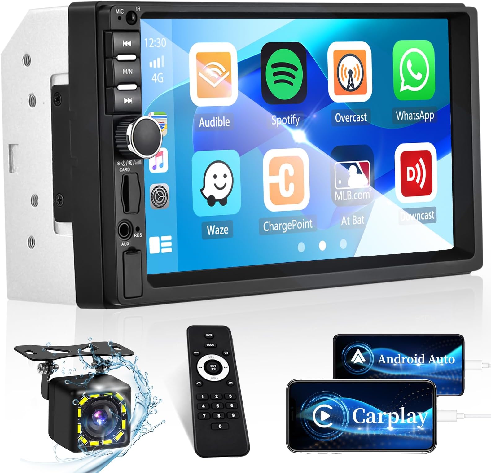 Amazon.com: Hikity 7 Inch Double Din Car Stereo with Carplay Android ...