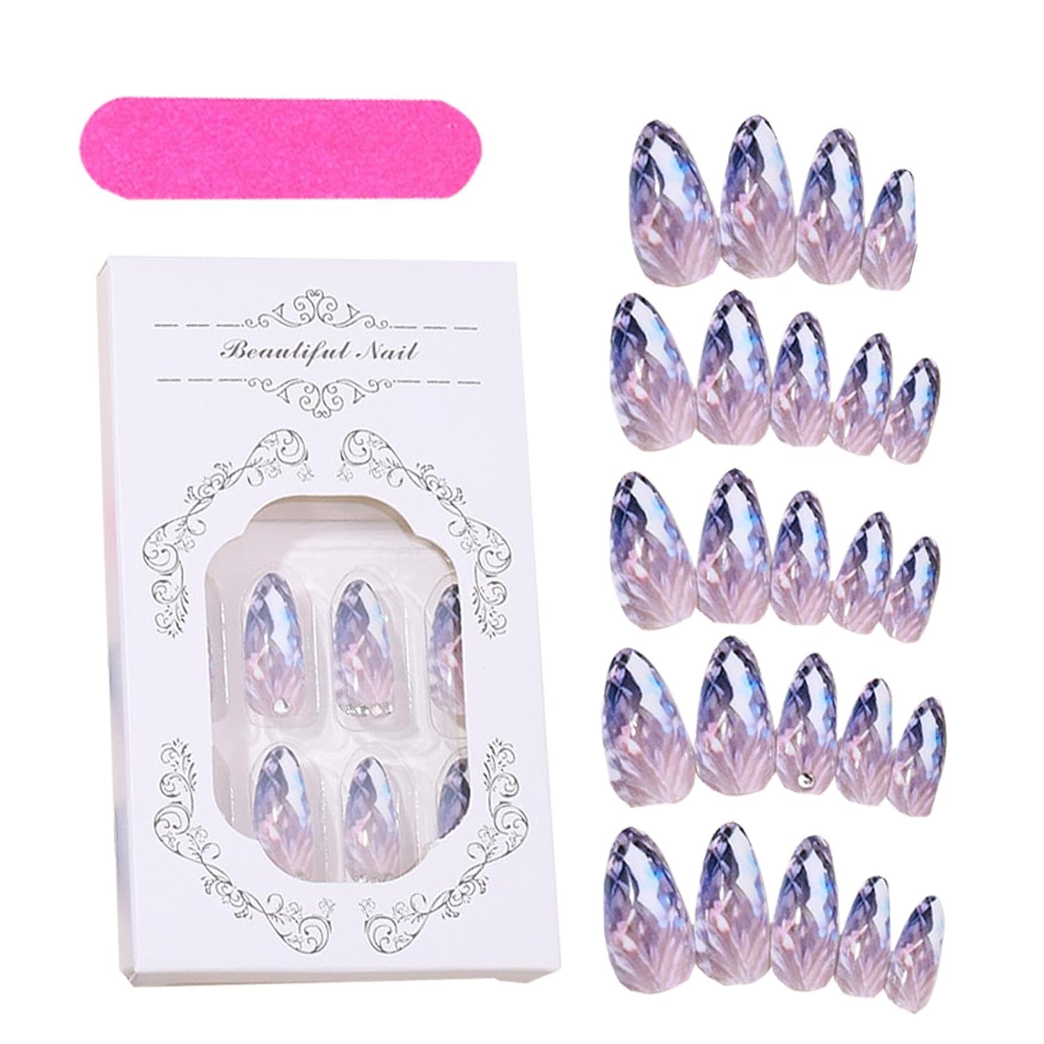 Amazon.com: chrox Almonds Nails Set - 12 Sizes Convenient Almond Shape ...