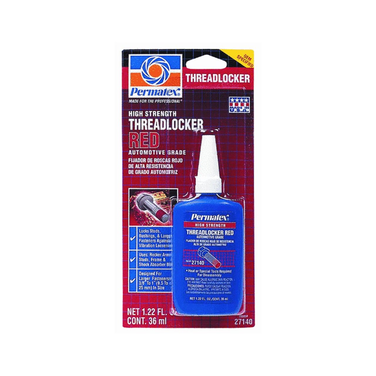 S/S Permatex® - High Strength Threadlocker Red - Thread Lock - 36ml ...
