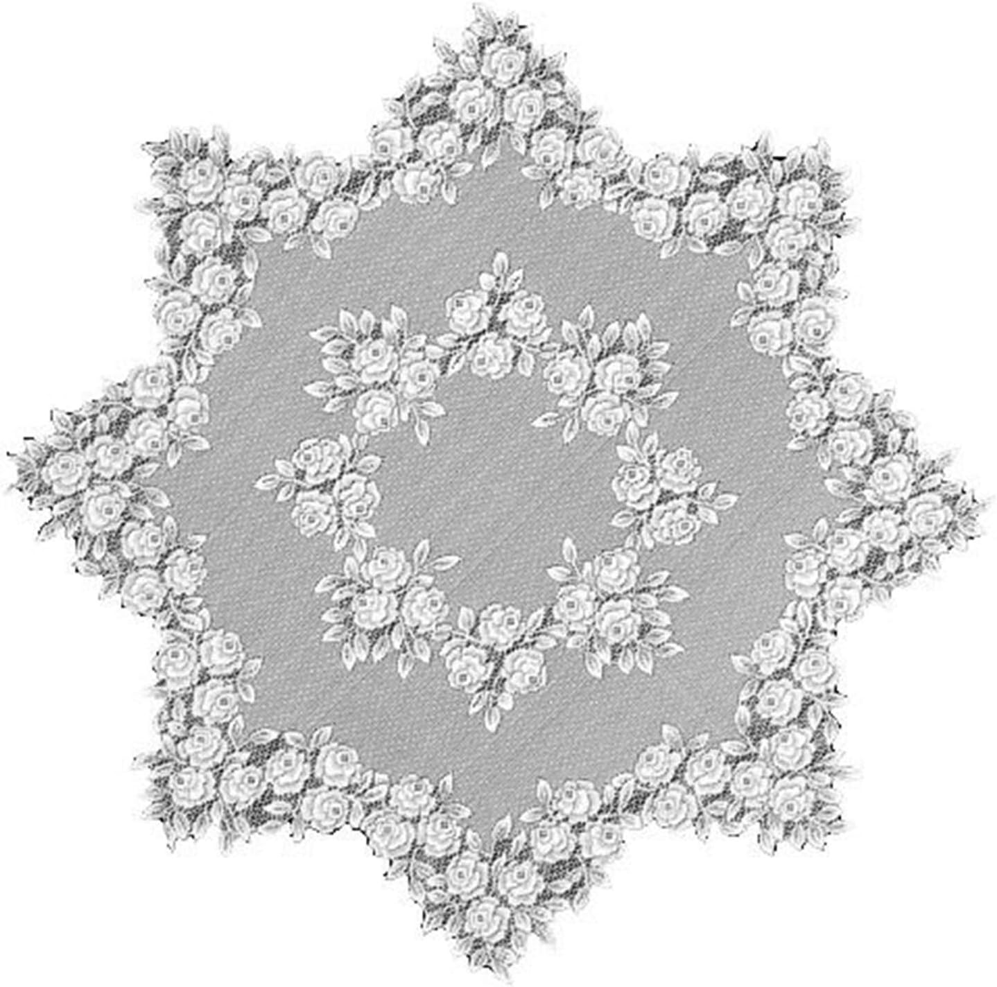 Heritage Lace Tea Rose 42-Inch Round Table Topper, White : Amazon.ca: Home